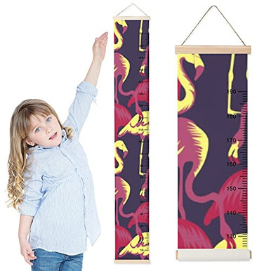 Growth Chart for Kids Yellow Flamingos Red Children Height Measurement ...