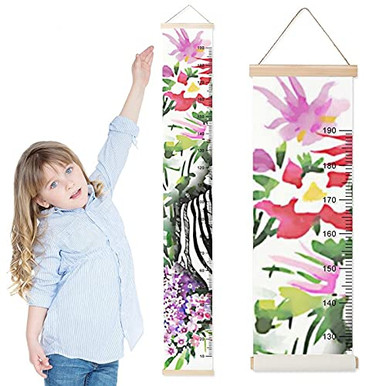 Growth Chart for Kids Zebras Flowers Children Height Measurement Ruler ...