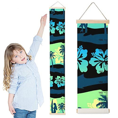 Kids Growth Chart Palms Trees Green Children Height Measurement Ruler ...