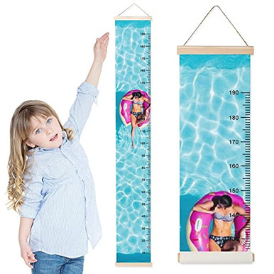 Kids Growth Chart Pool Blue Children Height Measurement Ruler Nursery ...