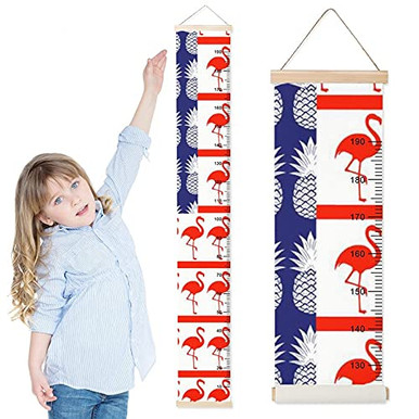 Growth Chart for Kids Pineapples and Flamingos Flag Children Height ...