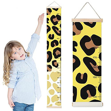 Kids Growth Chart Leopard Yellow Children Height Measurement Ruler ...