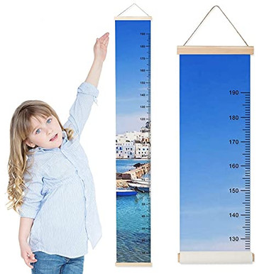 Kids Growth Chart Houses Beside The Water Children Height Measurement ...