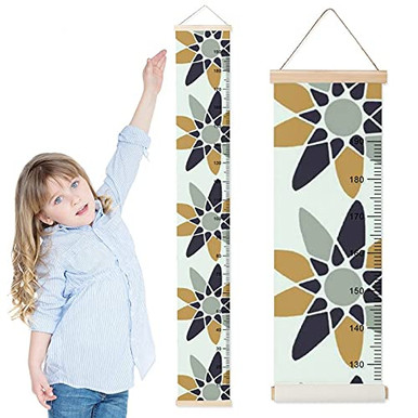 Kids Growth Chart Floral Patterns Children Height Measurement Ruler ...