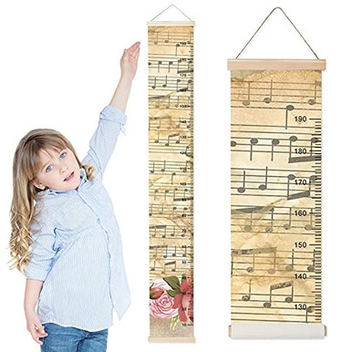 Kids Growth Chart Sheet Music and Flowers Children Height Measurement ...