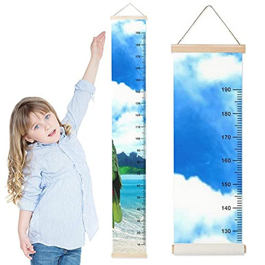 Kids Growth Chart Green Bird Beach Children Height Measurement Ruler ...