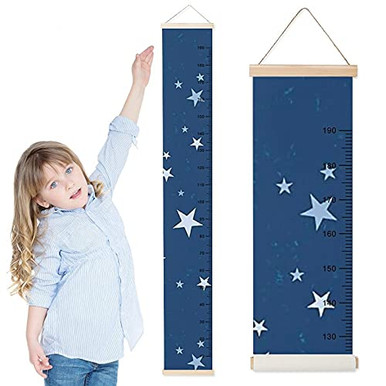 Growth Chart for Kids Stars Blue Children Height Measurement Ruler ...