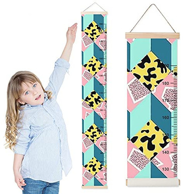 Growth Chart for Kids Pink and Yellow Children Height Measurement Ruler ...