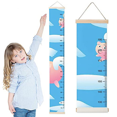 Kids Growth Chart Clouds Pigs Children Height Measurement Ruler Home ...