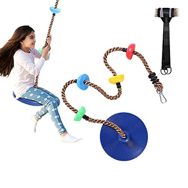 Disc Swing for Kids- Disc Swing Seat for Rope Tree Swing- Climber Rope ...