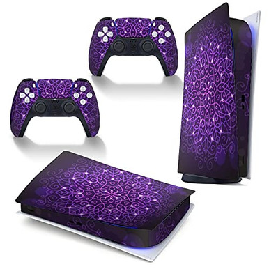 PS5 console controller skin sticker Mandala in Deep Purple And Pink ...