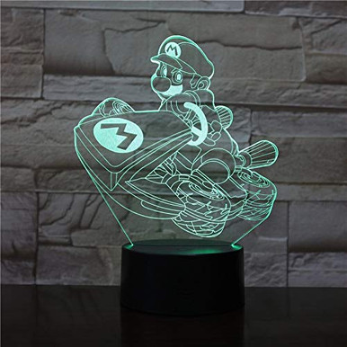 3D Lamp Visual Super Mario Bros Luigi Mario Color Changing Battery ...