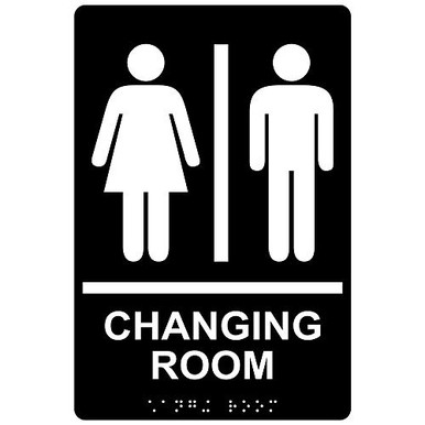 Changing Room Sign- ADA-Compliant Braille and Raised Letters- 9x6 inch ...