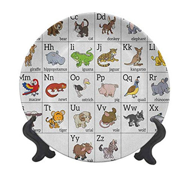 Educational 6inch Ceramic Decorative Plate-Alphabet Learning Chart with ...