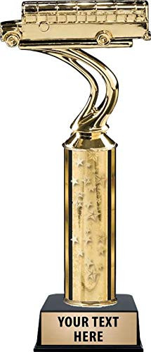 Crown Awards School Bus Trophies- Gold Stars School Bus Trophy with ...