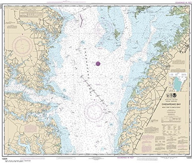 NOAA Chart 12225 Chesapeake Bay Wolf Trap to Smith Point- 33.22inch X ...