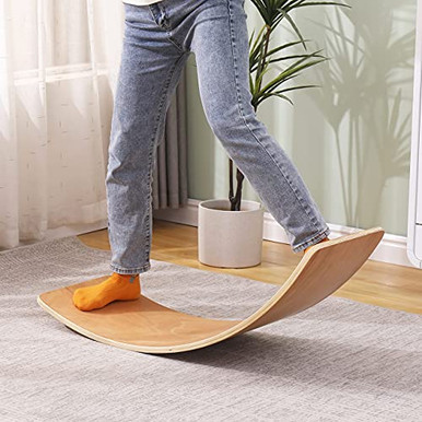 Wooden Wobble Balance Board- Gentle Monster Rocker Board Natural Wood ...