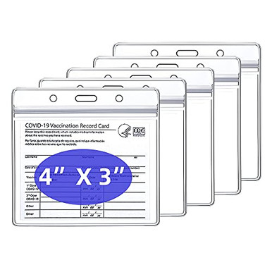 GUVVEAZ 5 Pack CDC Vaccination Card Protector 4" X 3" Immunization ...