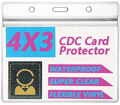3 Pack CDC Vaccine Card Protector 4 X 3 Inches Waterproof Type ...