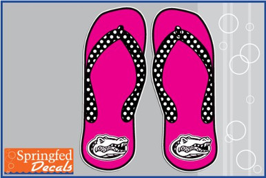 Florida Gators PINK FLIP FLOPS with GATOR HEAD Logo Vinyl Decals 4" Car ...