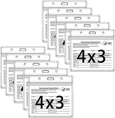 10 Pack CDC Vaccine Card Holder 4 X 3 Inches Immunization Record ...