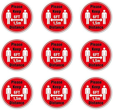 Social Distancing Marker Floor Decal 10Pack Keep Your Distance Stickers ...