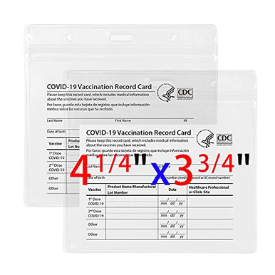 4½" x 3¾" CDC Vaccination Card Holder Waterproof Clear Vinyl Sleeve ...