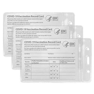 CDC Vaccination Card Waterproof Protector 4x3 Inches for ID CardsName ...