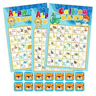 Hohomark Alphabet Bingo Game 26 Players Animal Letter Learning Game for ...