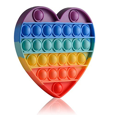 Rainbow Heart Pop Sensory Fidget Toy Pack Autism ADHD Anxiety Stress ...