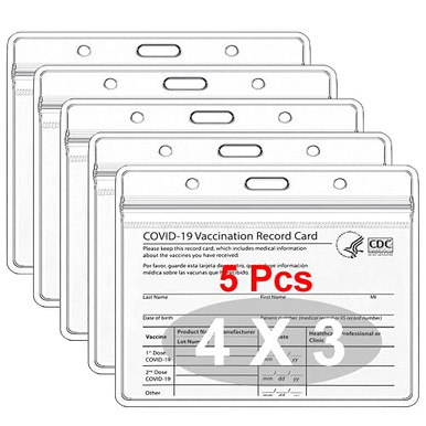 CDC Vaccination Card Protector - 4 X 3 in Clear Vinyl Plastic Sleeve ID ...