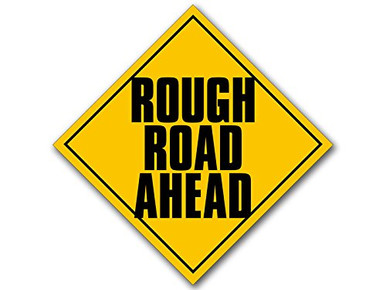 American Vinyl Caution Sign Shaped Rough Road Ahead Sticker -Off Road ...