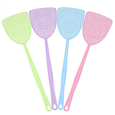 Fly Swatter 4 Pack Strong Plastic Fly Swat Set Heavy Duty with Long ...