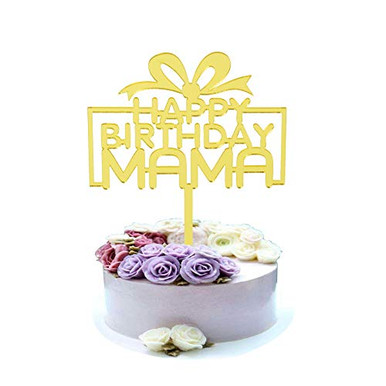Happy Birthday Mama Cake TopperGold Acrylic Cake Topper Birthday Party ...
