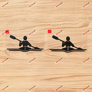 Kayaker Sport Kayak Paddle Decal Sticker Vinyl - 2 Pack Black 4 Inches ...