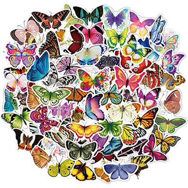 80Pcs Butterfly Stickers for VSCO Girls Water Bottle Beautiful Sweet ...