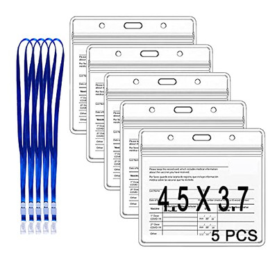 Card Protector ID Card Holder with Lanyard Card Cover Name Tag Badge ...