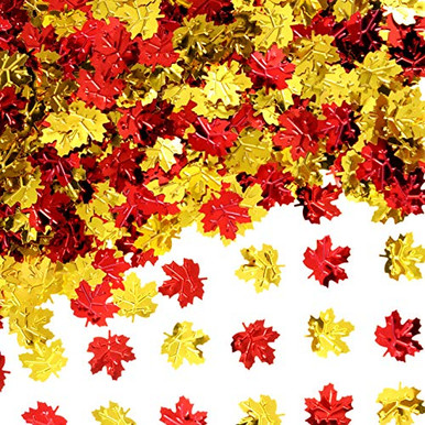 Fall Party Table Scatter Confetti - Thanksgiving Day Maple Leaves Foil ...