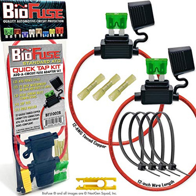 BioFuse 12 AWG 12V Standard ATO In-Line QUICK TAP KIT- 2 Waterproof Car ...
