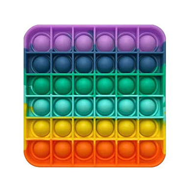 Rainbow Square Push it Pop Bubble Pop Sensory Fidget Toys for Stress ...