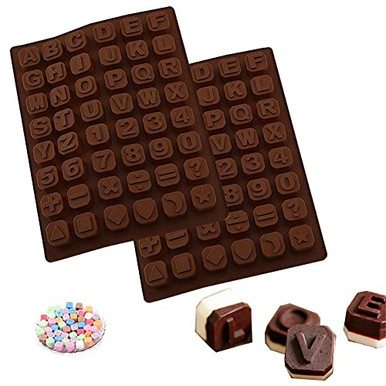 Letters Molds Numbers Molds 48 Cavity Silicone Fondant Molds 0-9 Number ...