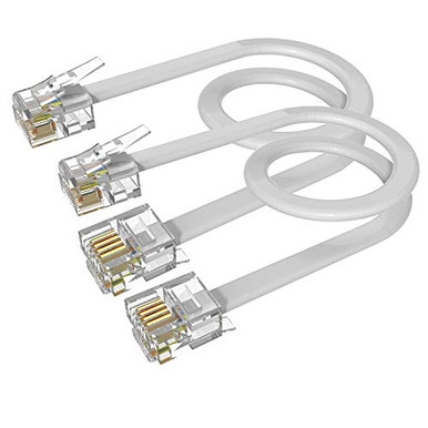 Short Phone Cord 2 Pack 6 inch RJ11 6P4C Male to Male Telephone ...