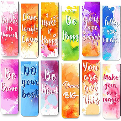 12 Pieces Magnetic Bookmarks Watercolor Inspirational Quotes Bookmarks ...