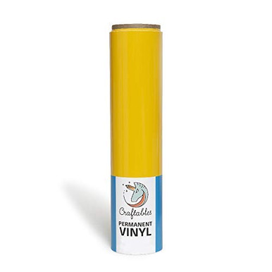 Craftables Yellow Vinyl Roll - Permanent Adhesive Glossy and Waterproof ...