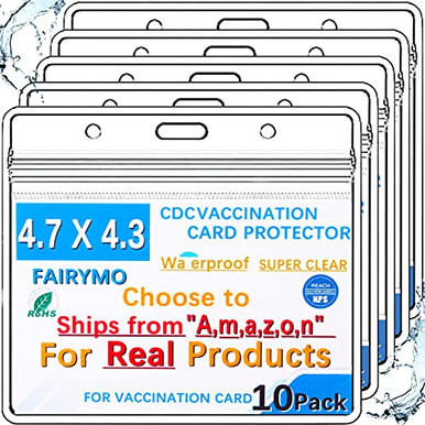 10 Pack - CDC Vaccination Card Protector 4.7 X 4.3 in ?Vaccination Card ...