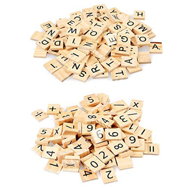 200 Pcs Scrabble Letters DIY Making Wood Scrabble Tiles Crossword Game ...