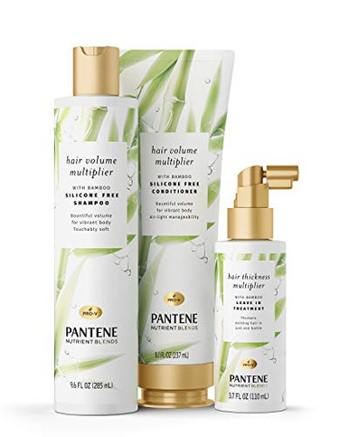 Pantene Nutrient Blends Bamboo Hair Volume Multiplier Silicone Free ...