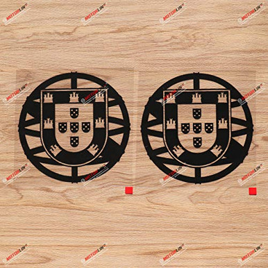 Portugal Portuguese Flag Seal Vinyl Decal Sticker - 2 Pack Black 6 ...