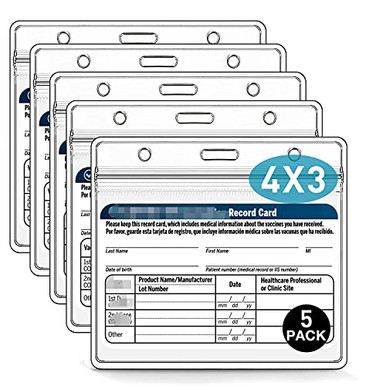 CDC Vaccination Card Protector 4 X 3 Inches with 5 Lanyards ...