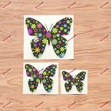 Green Floral Daisy Sunflower Butterfly Flower Vinyl Decal Sticker - 3 ...